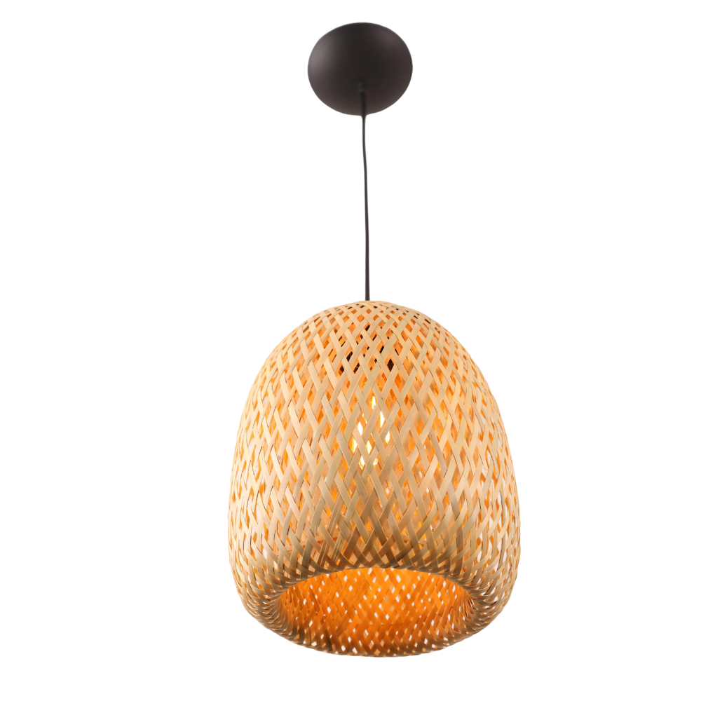 Lustre Pendente de Bambu Aruba 28cm – Rústico e Artesanal – Vossa Casa